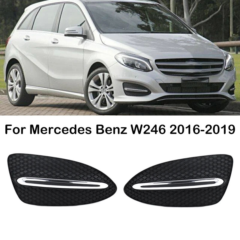 Left Right Car Front Bumper Fog Light Grilles Fog Lamp Frame Grill ...