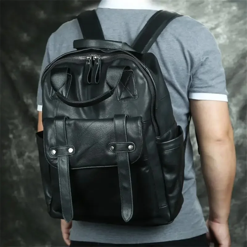 15-Black-Large-Soft-Leather-Backpack-Mens-Laptop-Backpacks-Original ...