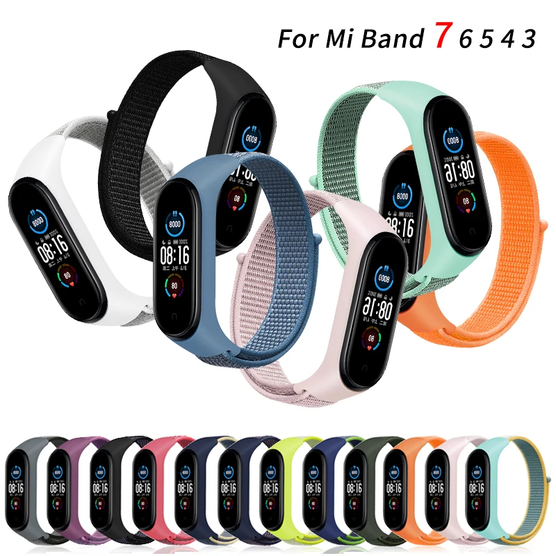 Bracelet-for-mi-band-7-6-Strap-Nylon-Sport-loop-watch-Belt-pulsera ...