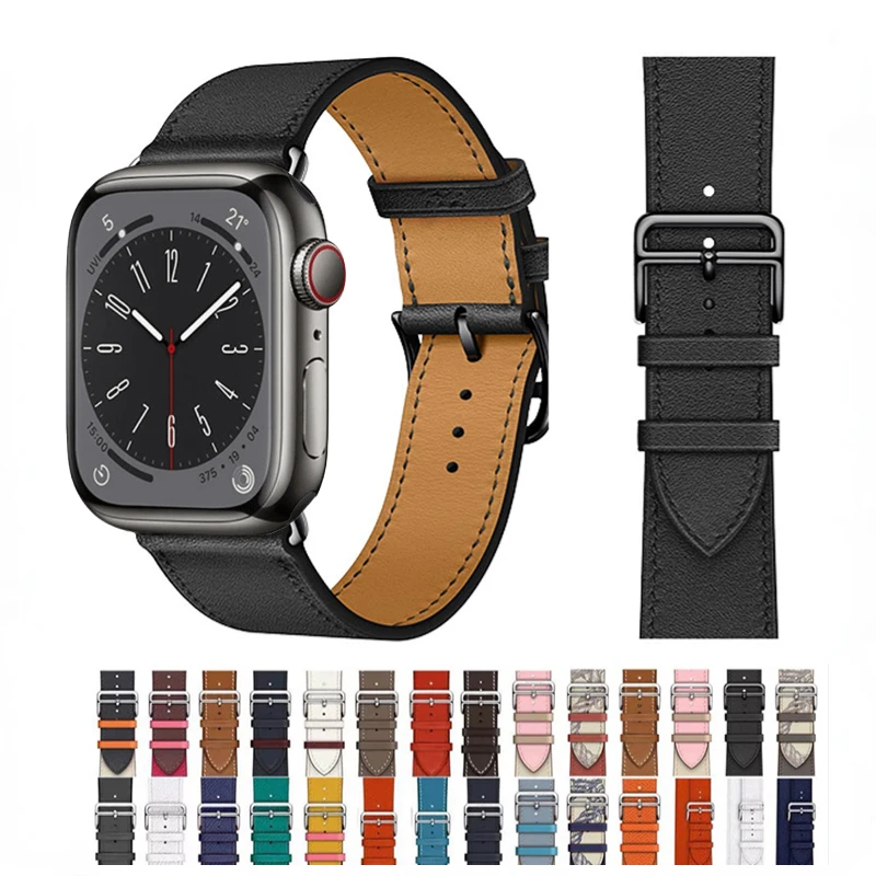 Genuine-Leather-Strap-For-Apple-Watch-Band-49mm-45mm-41mm-44mm-42mm ...