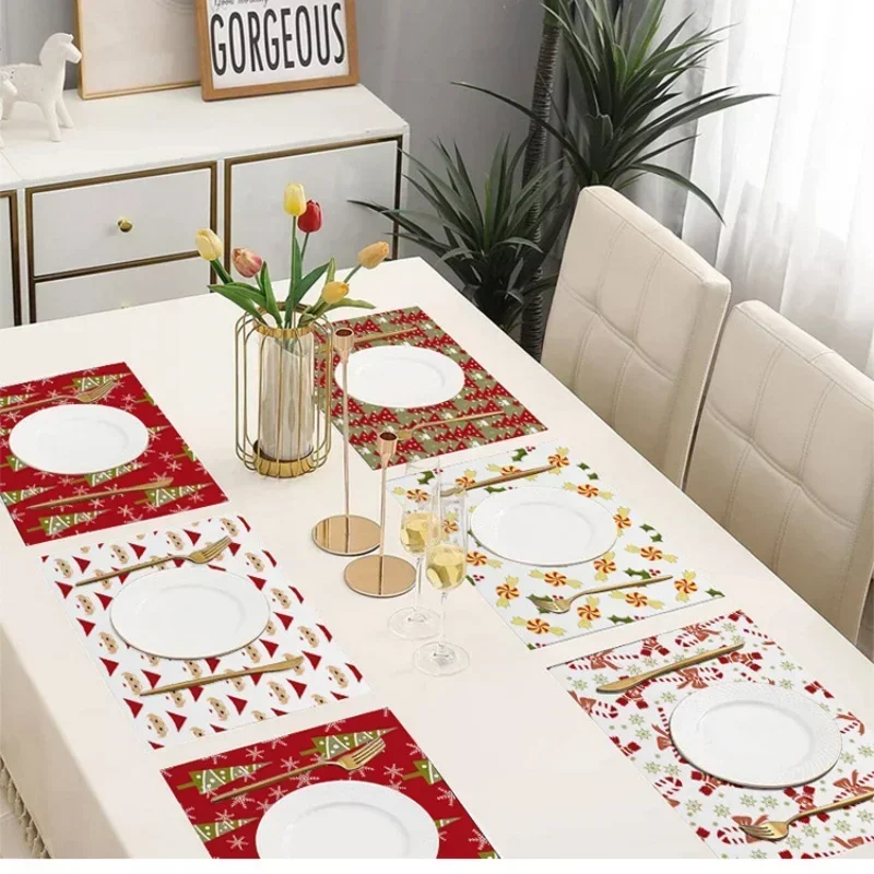 Christmas-Printed-Pvc-Placemats-Non-slip-Heat-Insulation-Mat-Bowl-Mats ...