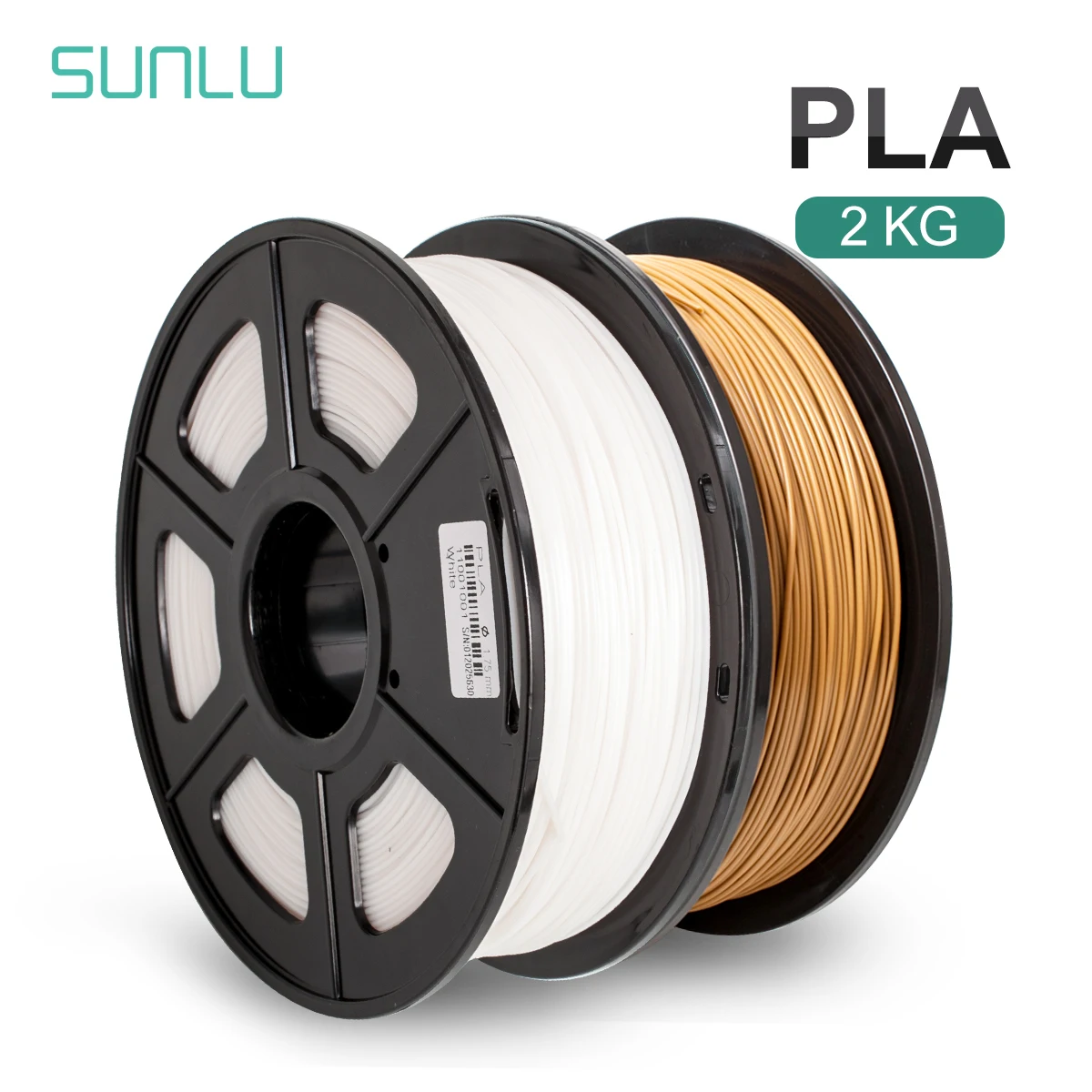 SUNLU-PLA-Filament-Samples-2Pcs-1KG-roll-1-75mm-Black-White-Two-Color ...