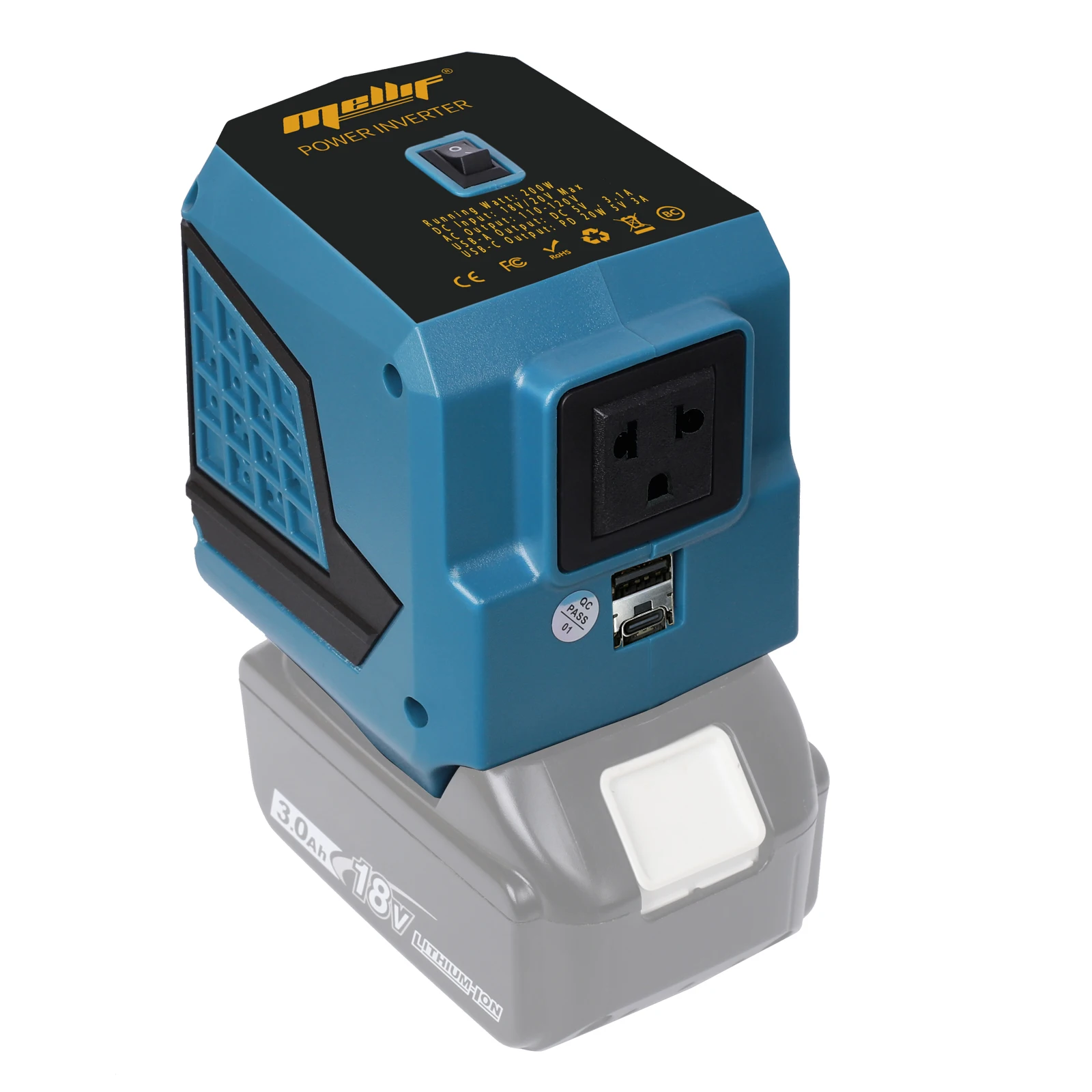 DC 18v to AC 220V Power Inverter for Makita 18v Battery 200W Power Station Generator with USB ...