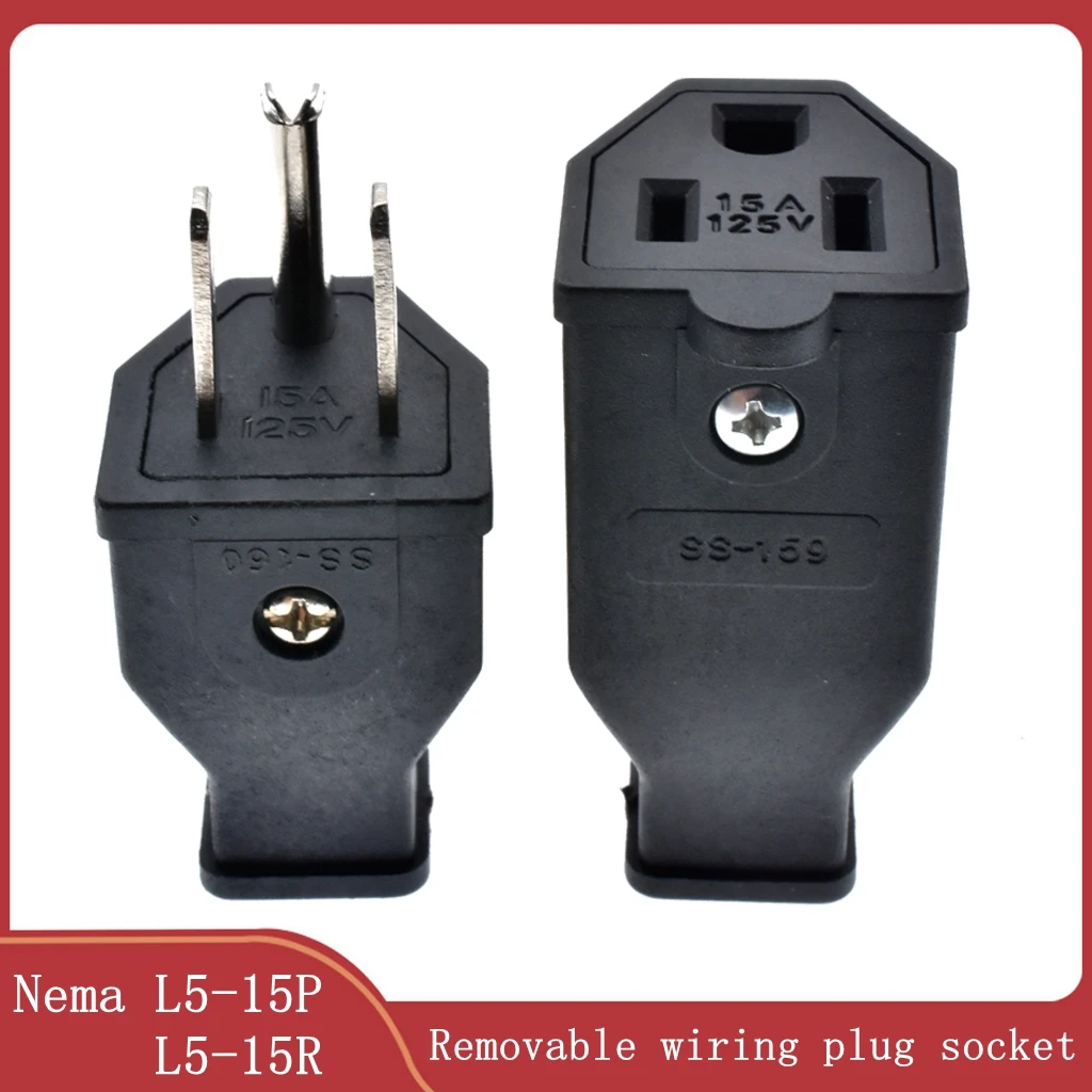 US-American-3-Pins-Industrial-AC-Electrical-Power-Rewireable-Plug-Male ...