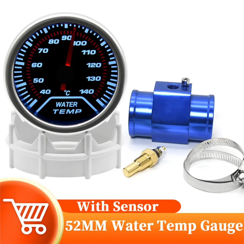 2-52mm-Universal-Water-Temp-Gauge-With-Temperature-sensor-40-140Celsius ...