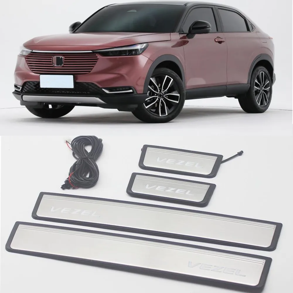 Car Styling Stainless Steel Led Door Sill Scuff Plate Guard Protector ...
