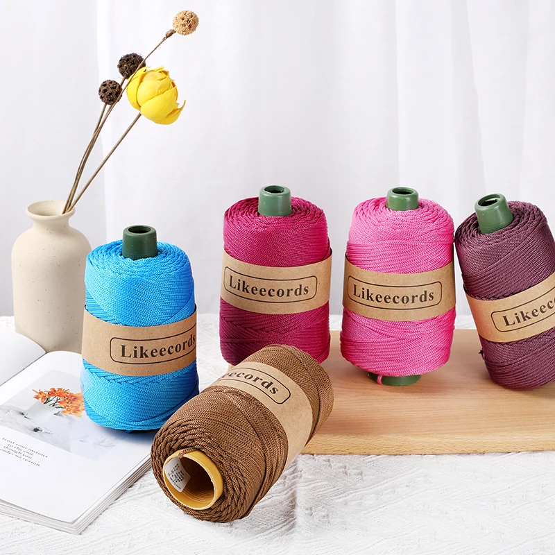Likeecords 3mm Nylon Knitted Crochet Yarns For DIY Handbag Purse Basket ...
