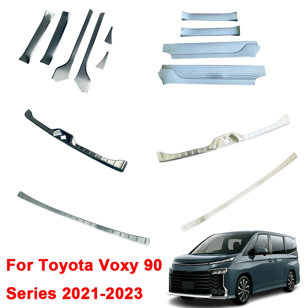 Steel-Door-Sill-Scuff-Plate-Cover-Rear-Bumper-Pedal-Threshold-Trim ...