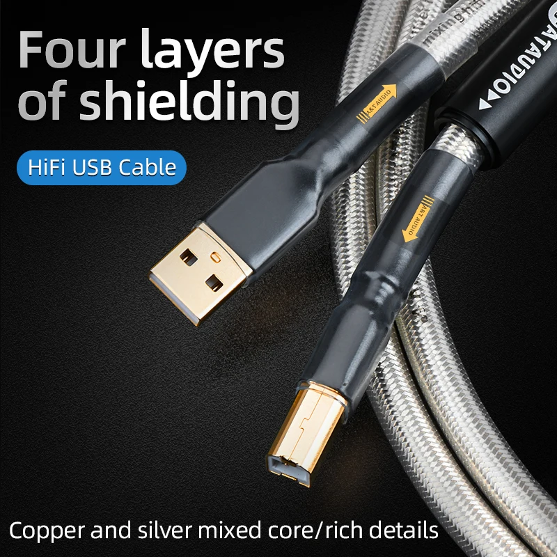 ATAUDIO-HiFi-USB-Audio-Cable-High-Quality-7N-OCC-Silver-Type-A-to-Type ...