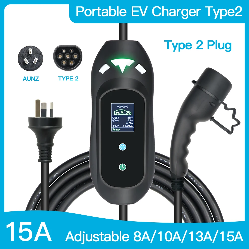Level2-Electric-Vehicle-Charger-AU-NZ-Plug-8A-10A-13A-15A-Adjustable ...
