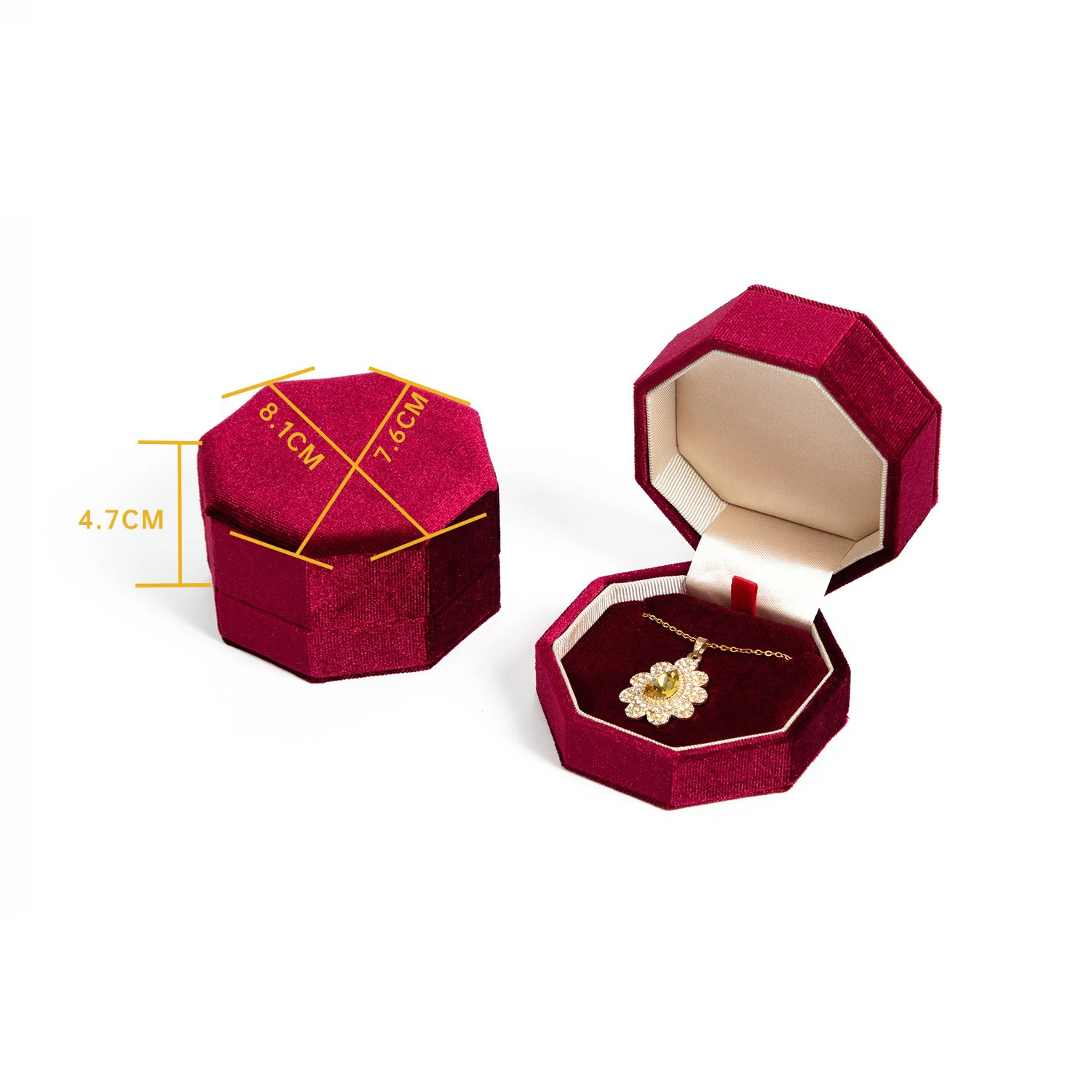 Gift Jewelry Storage Velvet Velvet Ring Box Clamshell Jewelry Box ...