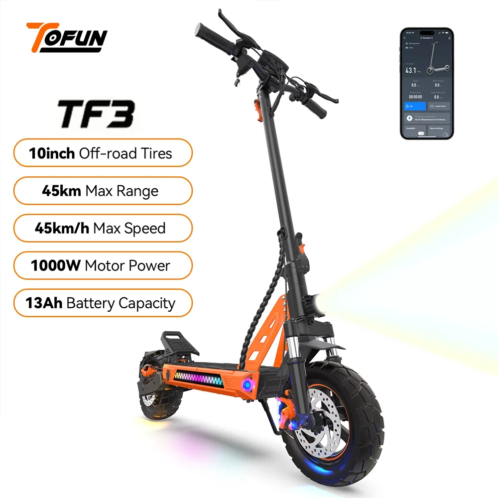 TOFUN TF3 Scooter électrique 1000W moteur 48V13Ah batterie adulte Sport ...
