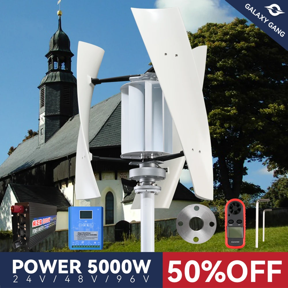 For Home Use Wind Turbine 5kw Vertical Axis Maglev Plant High Voltage ...