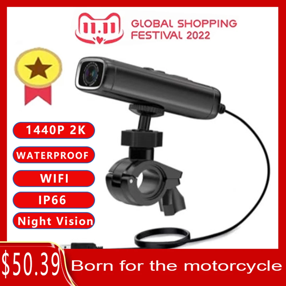 Motorcycle Camera Video Recorder 2k 1440p Motor Bicycle Camera Helmet ...