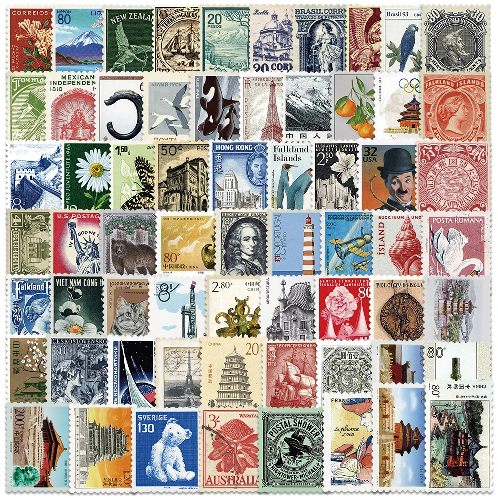 64PCS-Vintage-Medieval-Stamp-Postmark-Cartoon-Sticker-DIY-Phone-Laptop ...