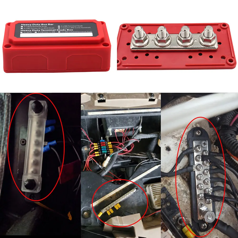 Generic 300A 48V DC Busbar Box 4/12 Terminal M10/M6 Studs Modular ...