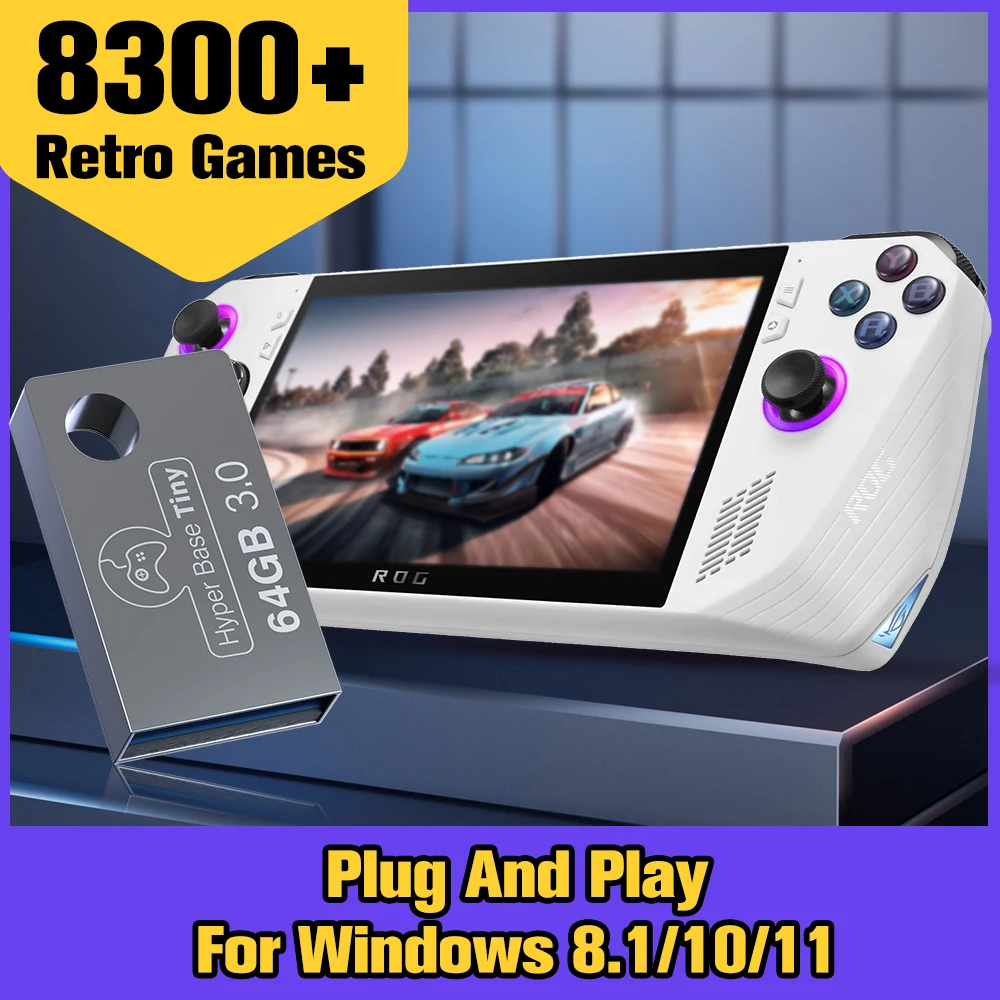 Retrobat-Mini-Retro-Game-Console-Game-USB-Stick-Built-in-8300-Games-For ...