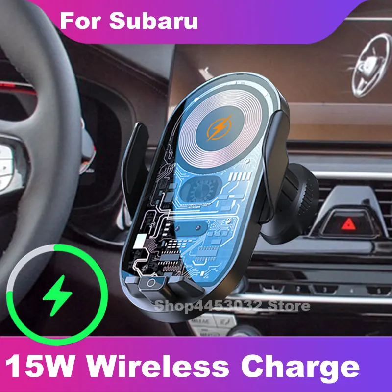 Wireless-Charger-Car-Phone-Holder-For-Subaru-Outback-Forester-Crosstrek ...