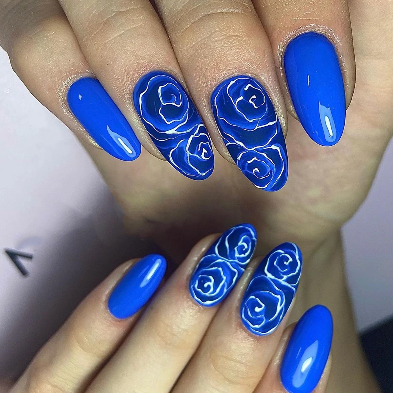 Blue Rose Nail Decals