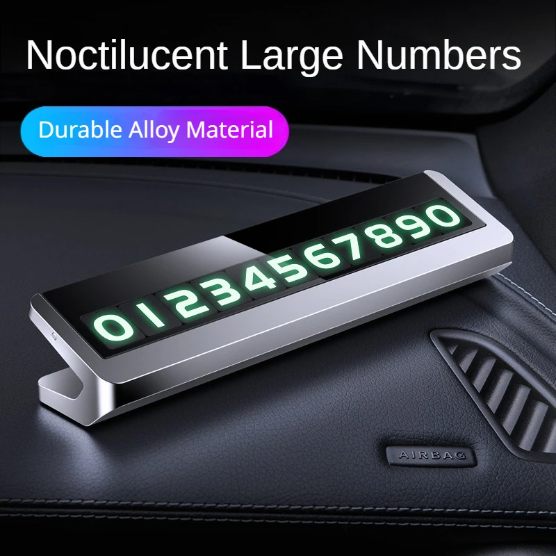 Car-Temporary-Parking-Card-Universal-Rotate-Phone-Number-Plate-Aluminum ...