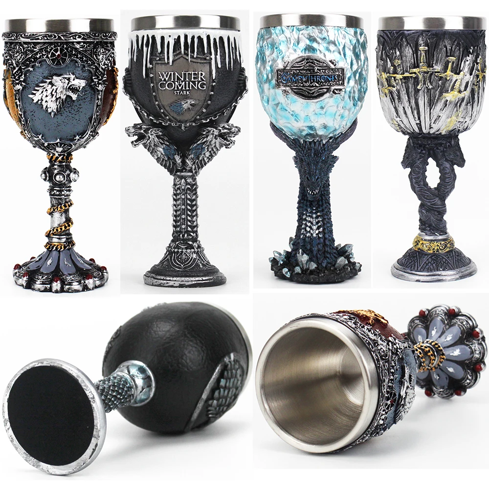 GOT-Goblet-200ml-High-Quality-Resin-Stainless-Steel-Wine-Glass ...