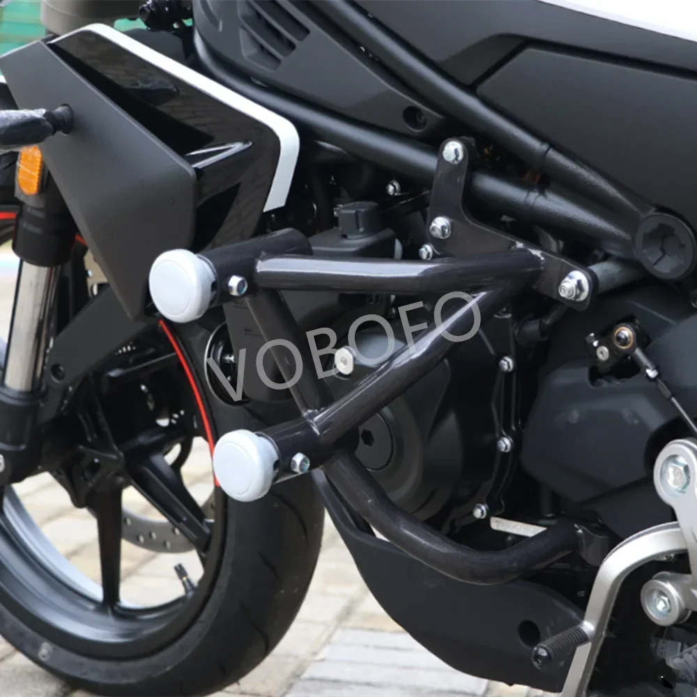 Motorcycle double ended bumper engine protection bar anti side fall and ...