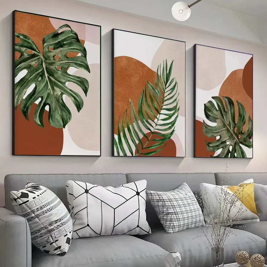 Brown-Tropical-Plants-Nordic-Poster-Home-Decor-Scandinavian-Green ...