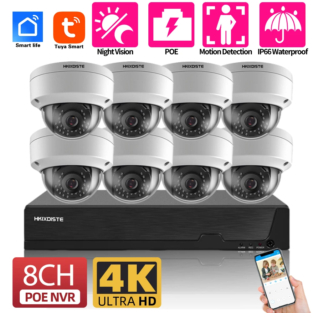 Tuya-4K-POE-IP-Dome-Camera-System-H-265-POE-NVR-Kit-Indoor-Home ...