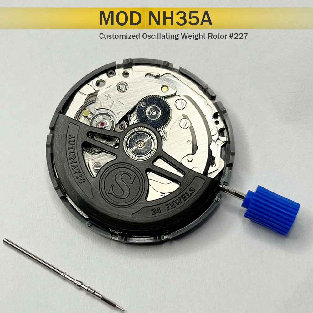 Modified-Original-NH35-Mechanical-Movement-Customized-Black-Oscillating ...