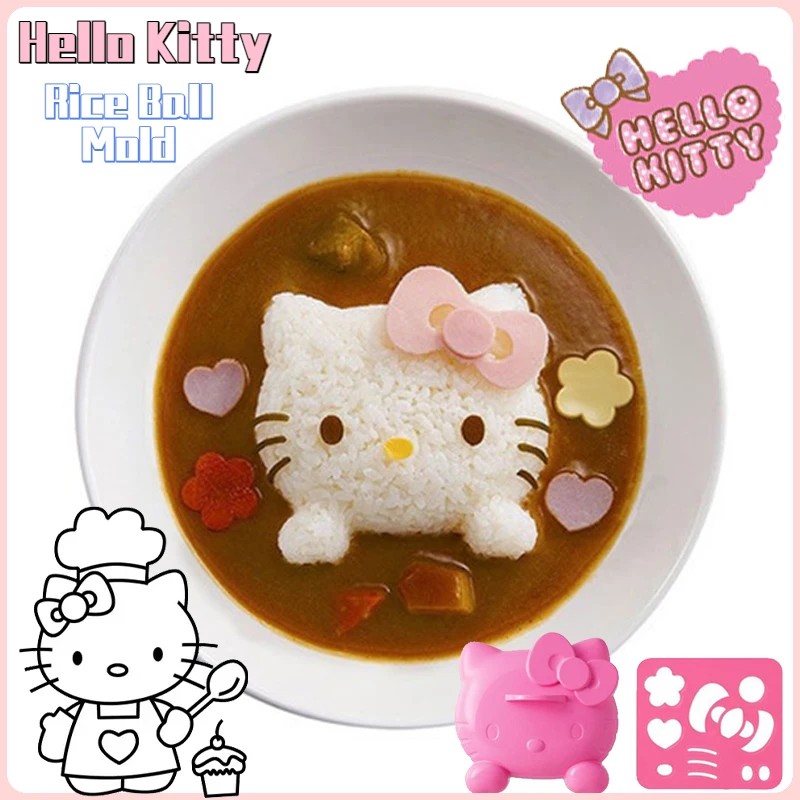 Hello Kitty pirinç topu kalıp Kawaii DIY suşi kalıp Onigiri yaratıcı Kt ...