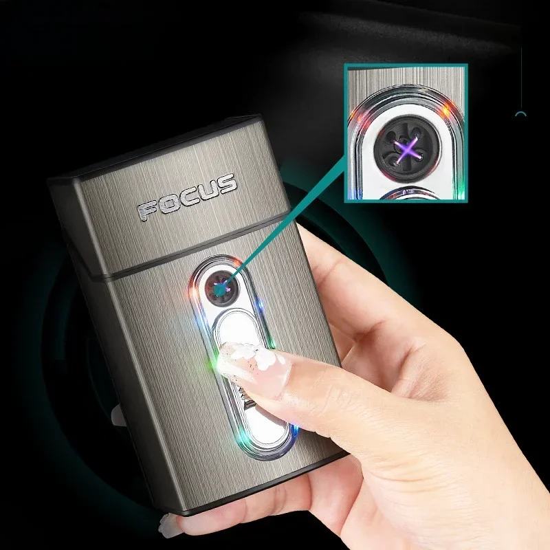 2025 Upgraded Cross Double Arc Pulse Cigarette Lighter Cigarette Box ...