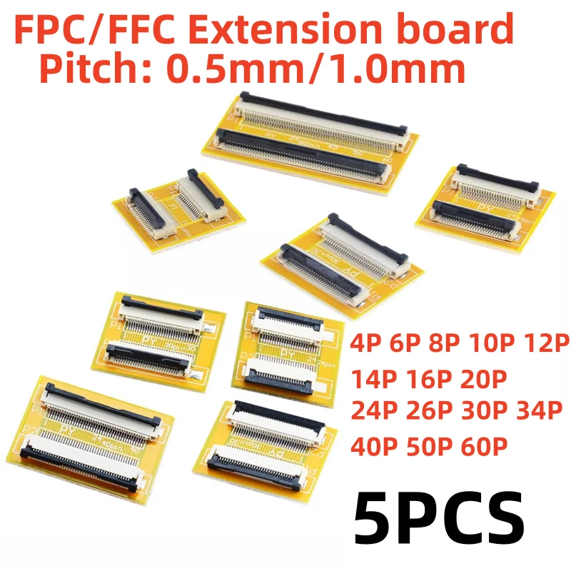 5PCS-FPC-FFC-Flexible-Flat-Cable-Extension-Board-With-Connector-0-5mm-1 ...