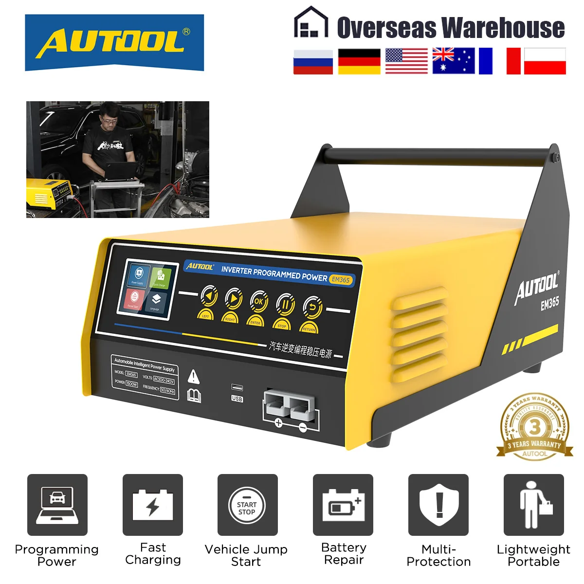 Autool Em365 3 In1 Inverter Programming Power Supply & 12v Battey ...