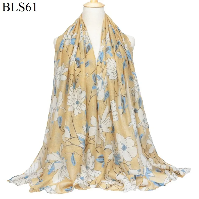 Manufacturer 2022 Fancy Flower Soft Cotton Viscose Scarves