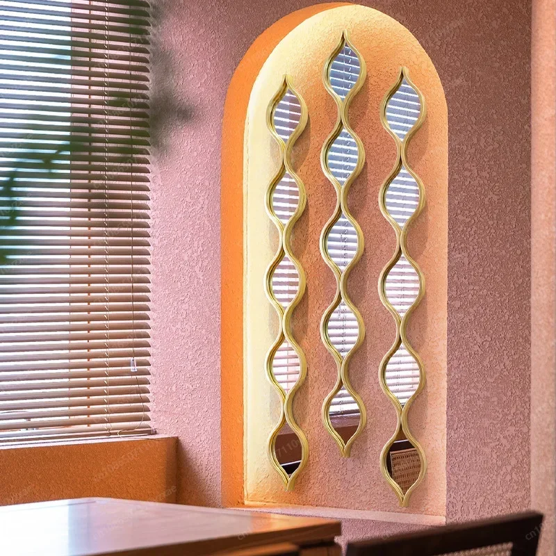 Creative Teardrop Combinations Wrought Iron Wall Mirror Interior ...