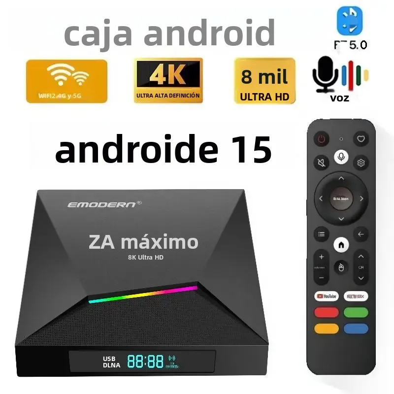 Caja de TV 8K Android 15 Z1 Max 4G 5G reproductor multimedia WiFi Dual ...