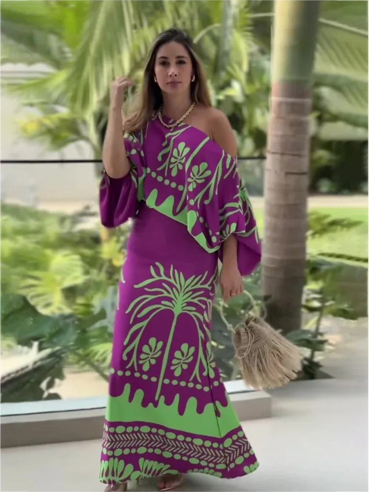 Sexy Women Print Two Piece Sets 2026 Spring New Fashion Off Shoulder ...