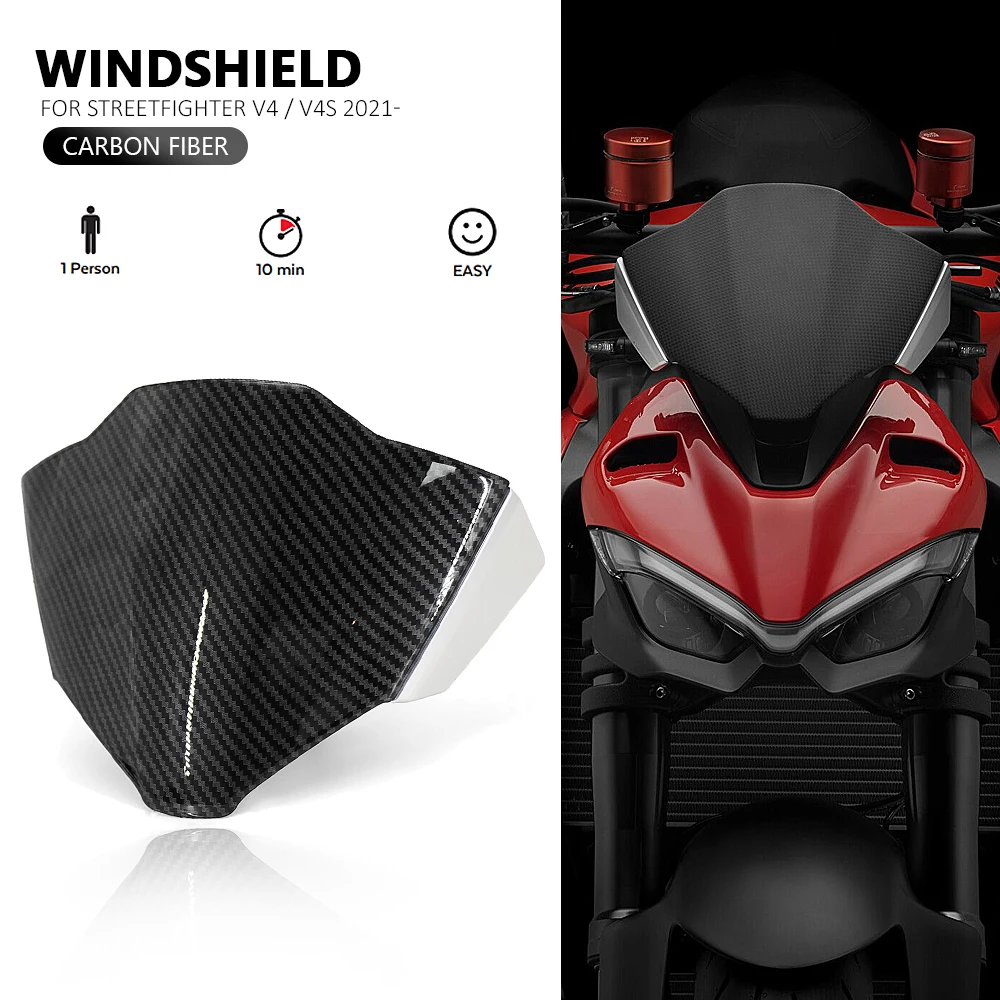 New-Carbon-fiber-Windshield-WindScreen-fit-for-DUCATI-STREETFIGHTER-V4S ...