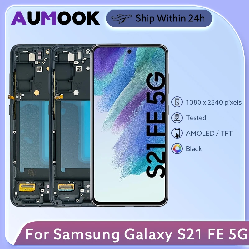 Amoled lcd para samsung galaxy s21 fe s21fe 5g g990b g990u g990w g990e ...