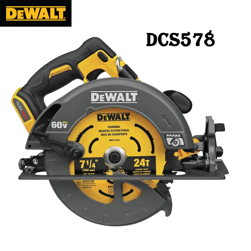 DEWALT-60V-Circular-Saw-DCS578-7-1-4-inch-Bruless-Saw-184mm-2400W-Tool ...