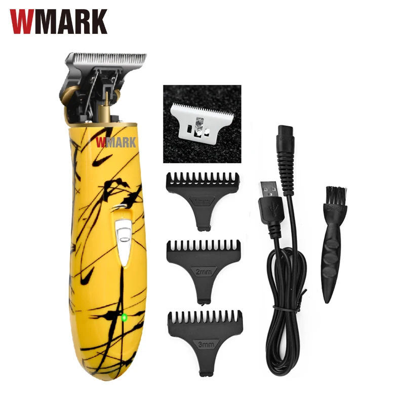WMARK-NG-201-Yellow-Red-Black-Zero-cut-trimmer-detail-trimmer-beard-cut ...