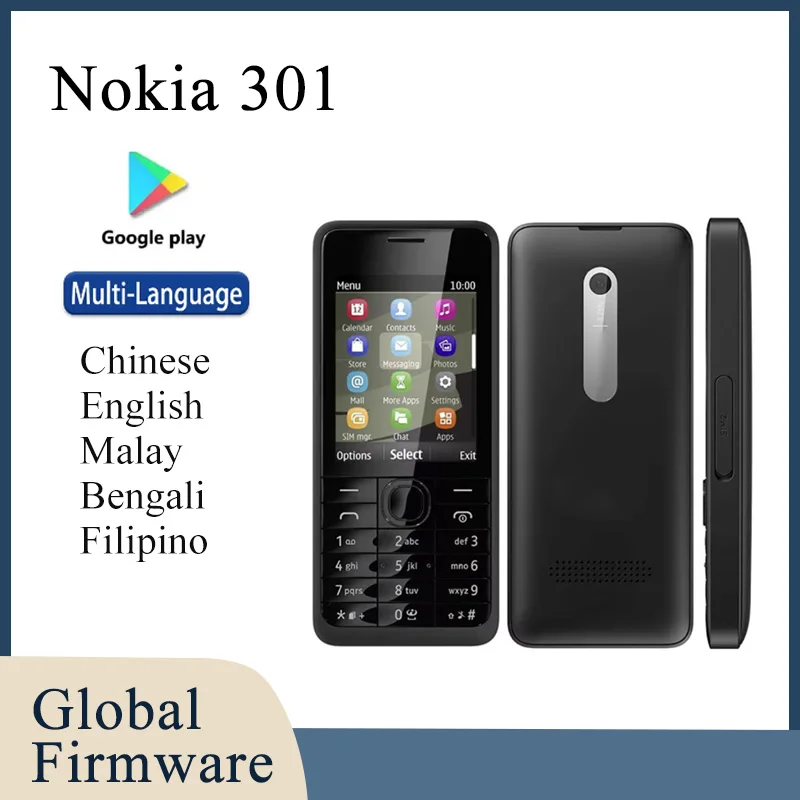 Nokia-301-phone-3MP-camera-2G-GSM-850-900-1800-1900-Single-Sim-Card ...