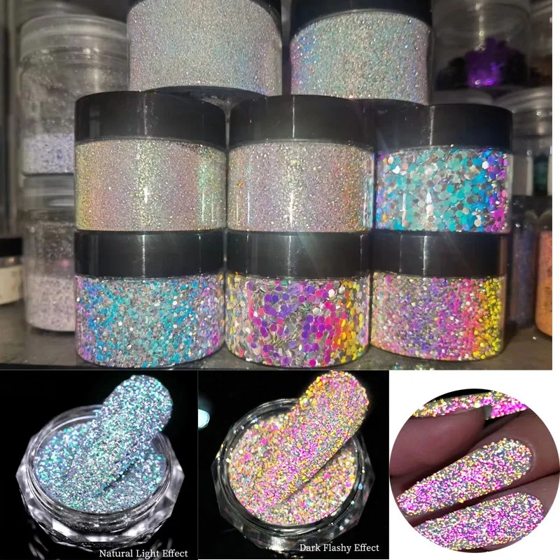 1Box-Reflective-Nail-Glitter-Powder-For-Nails-Iridescent-Flakes-Sequins ...