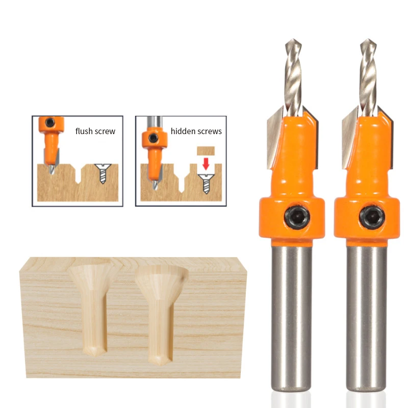 8MM-Shank-Hss-Countersink-Router-Bit-Screw-Extractor-Woodworking ...