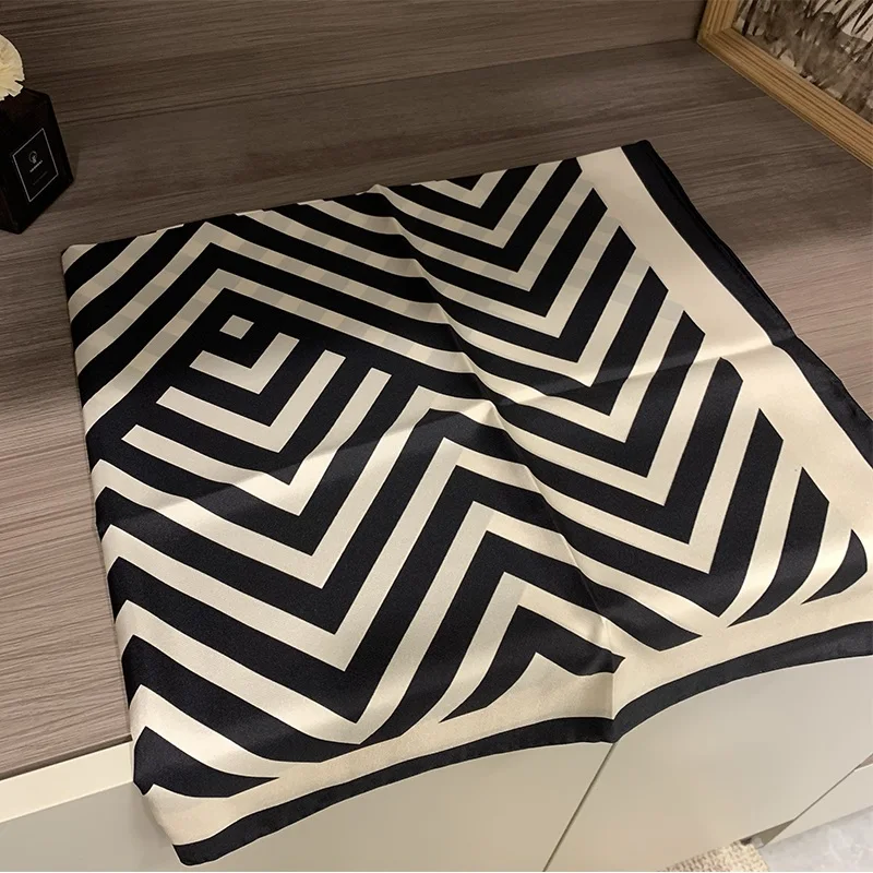 Stripe-Print-100-Real-Silk-Scarf-Neckercheif-Square-90-Silk-Scarf-Shawl ...