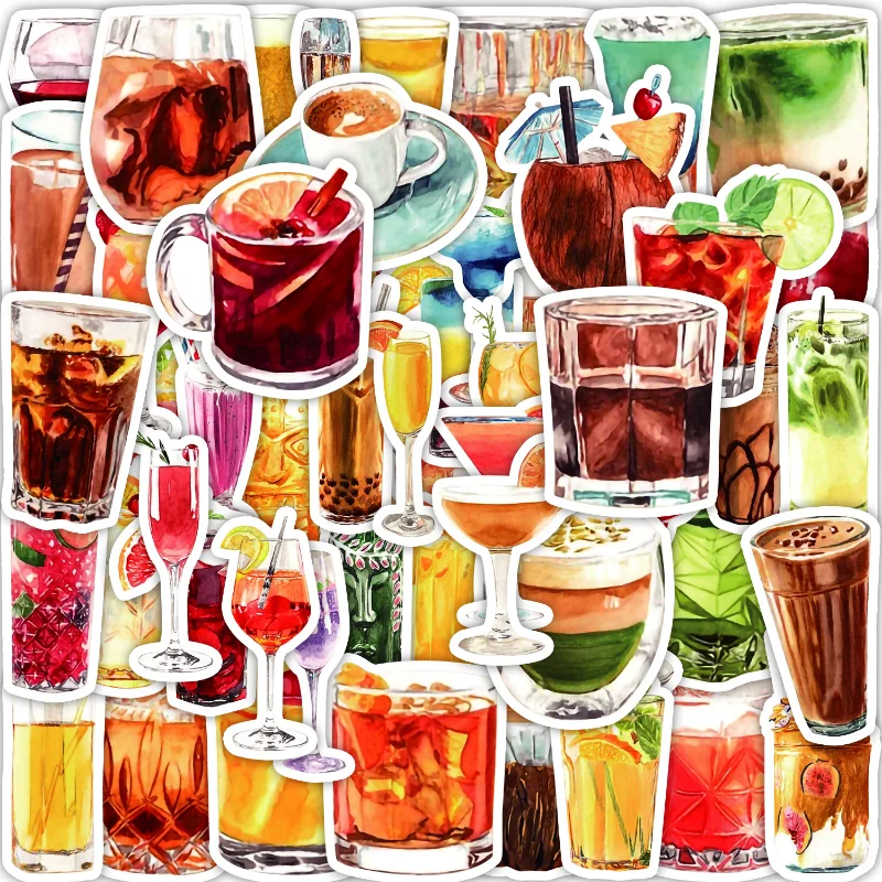 10-25-50pcs-Cocktail-Drink-Graffiti-Stickers-Wine-for-DIY-Travel ...
