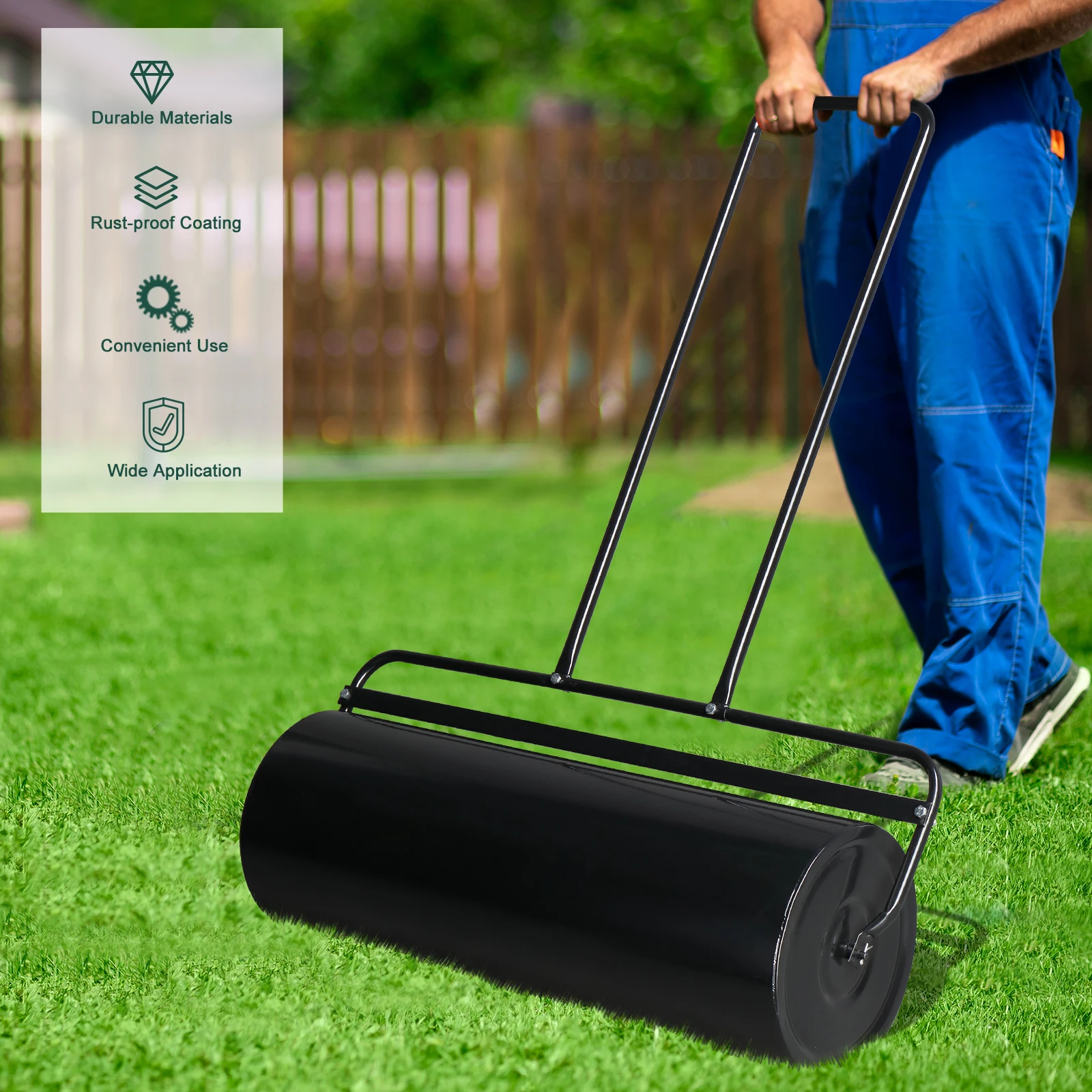 36in Cylindrical Iron Lawn Roller Black - AliExpress 30