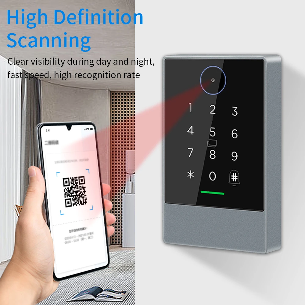 TTLOCK App WIFI lector de Control de acceso de código QR teclado 13,56 ...