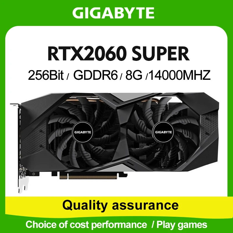 GIGABYTE 그래픽 카드 지포스 RTX 2060 S 2060 슈퍼 8G NVIDIA 게이밍 12nm 14000 MHz ...