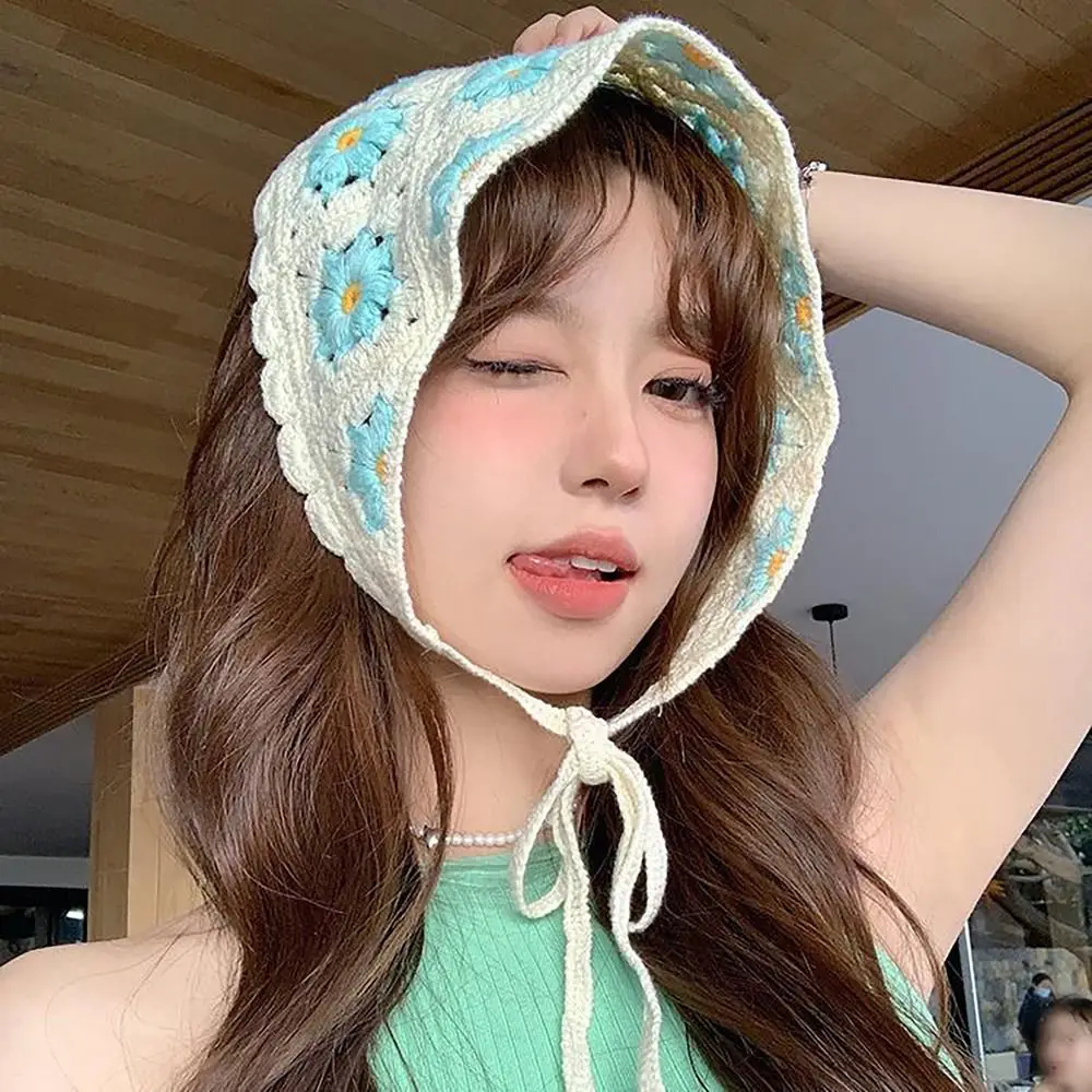 French-Pastoral-Style-Triangle-Headband-Cute-Sweet-Little-Flower ...